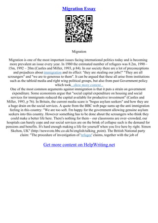 Immigration Essay Introduction | PDF