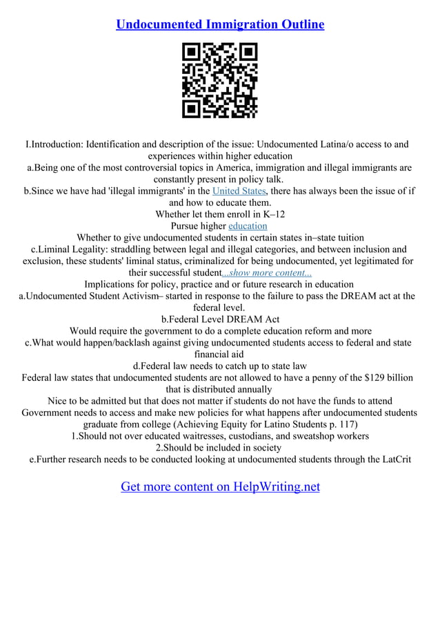 Immigration Essay Outline | PDF