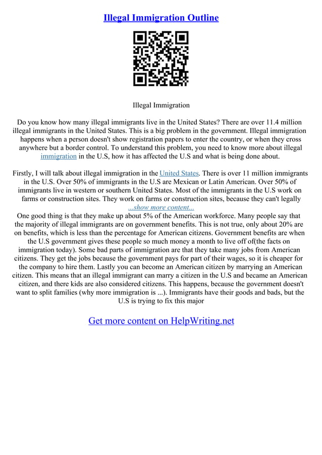 Immigration Essay Outline | PDF