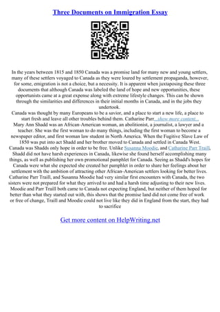 Immigration Essay Outline | PDF