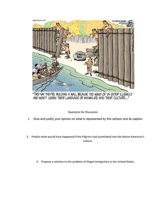 Immigration political cartoon and questions | DOCX