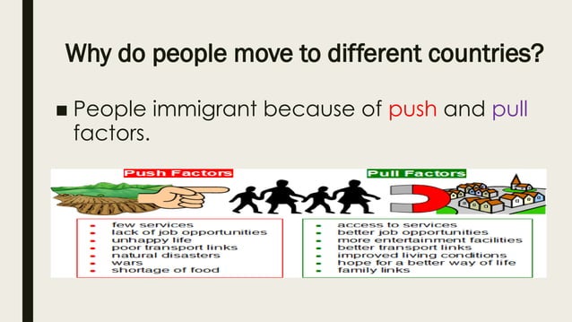 Immigration - Push and Pull Factors Powerpoint | PPTX | Science