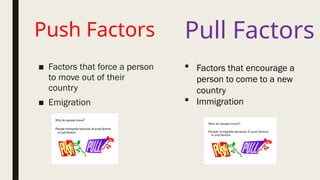 Immigration - Push and Pull Factors Powerpoint | PPTX | Science