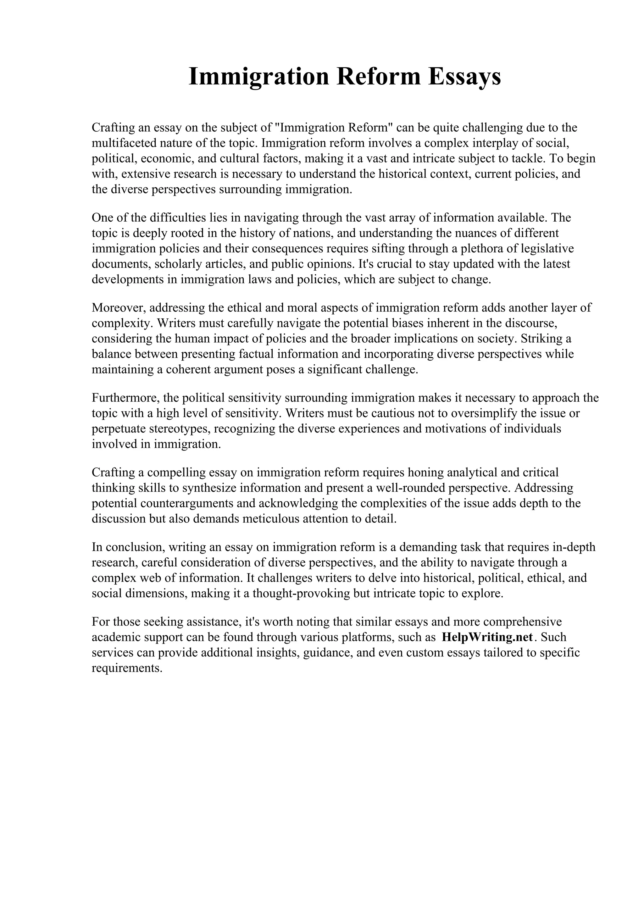 Immigration Reform Essays.pdf