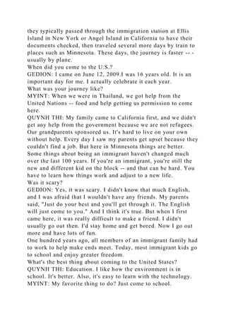 IMMIGRATION Then and NOW Contents1. What country are you fro.docx