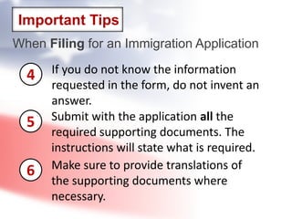 Immigration Tips | PPT