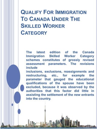 Immigration to canada | PPTX | Travel