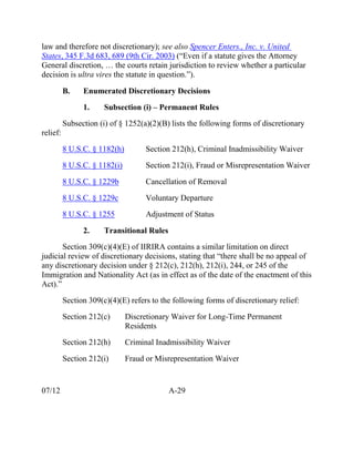 Immiigration law outline, selected topics 9th circuit 590-pages | PDF