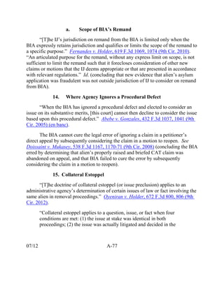 Immiigration law outline, selected topics 9th circuit 590-pages | PDF