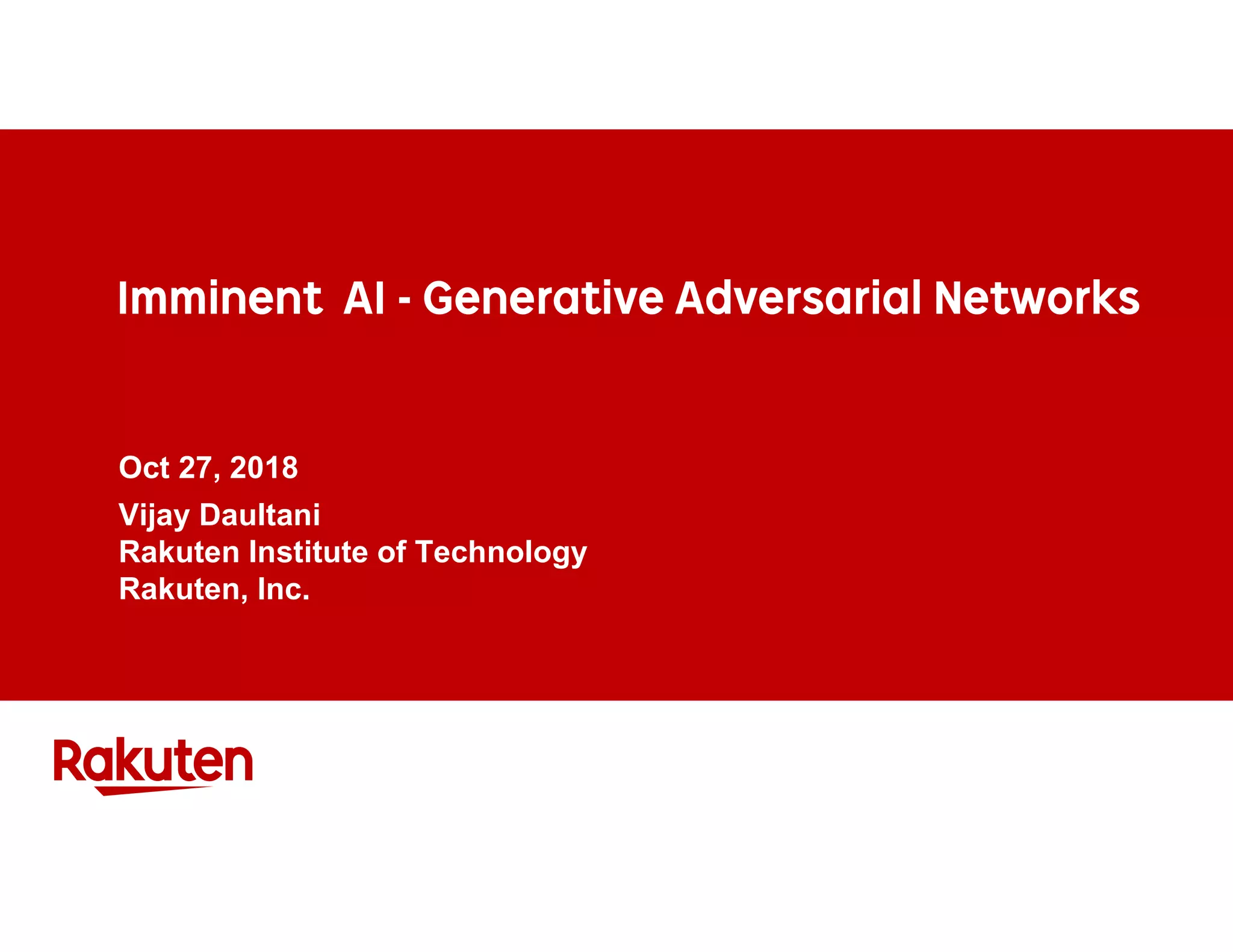Imminent ai generative adversarial networks | PPT Imminent ai generative adversarial networks | PPT