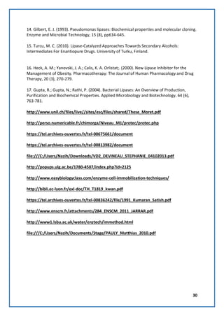 Immobilisation enzyme for bio catalysis biodiesel maaloul-internship ...