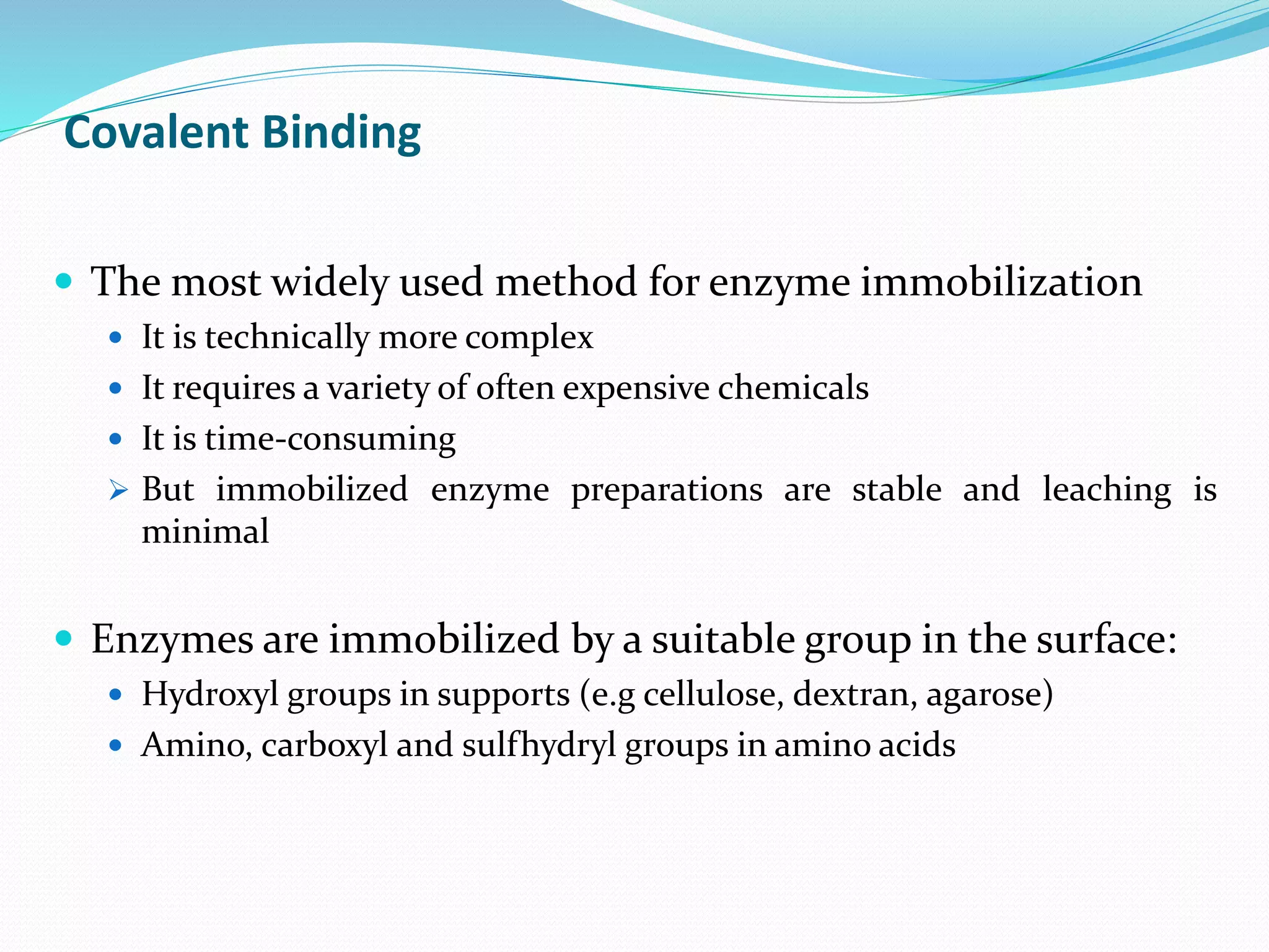 Immobilization of enzymes | PPTX