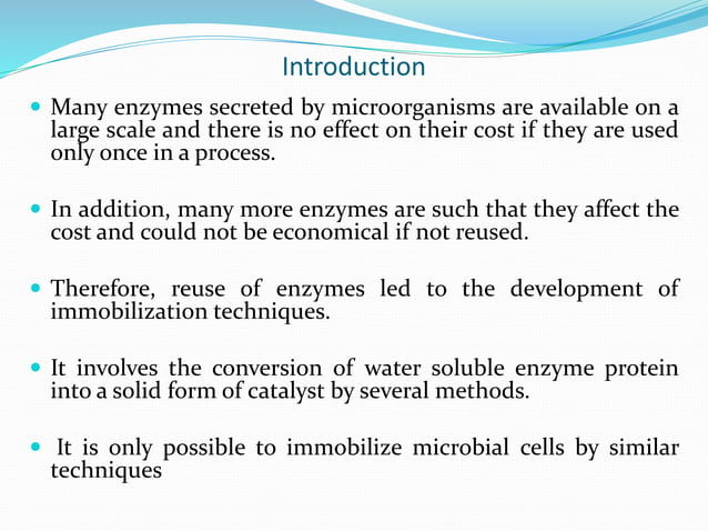 Immobilization of enzymes | PPTX