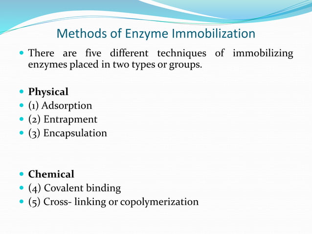 Immobilization of enzymes | PPTX