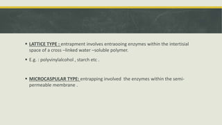 Immobilization of enzymes | PPTX