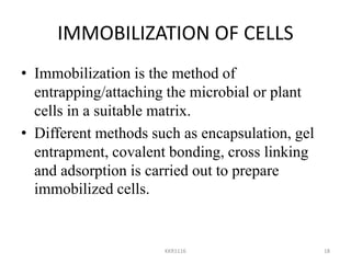 Immobilization of enzymes and cells | PPTX