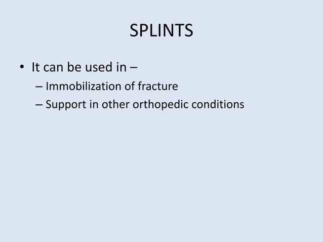Immobilization used in Musculoskeletal injuries | PPTX