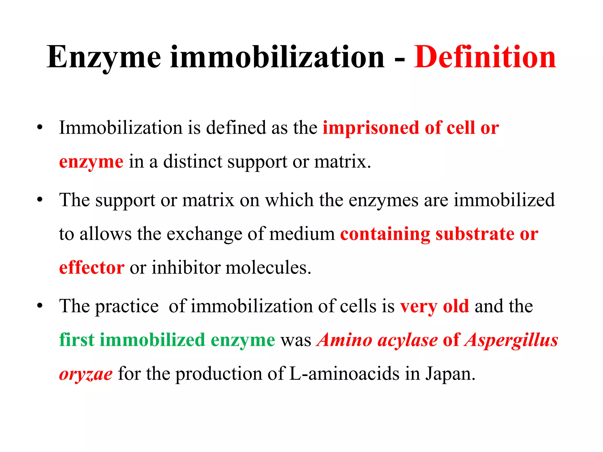 Immobilized enzymes | PPTX