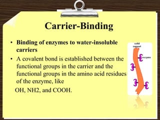 IMMOBILIZED ENZYMES AND ITS APPLICATION.ppt