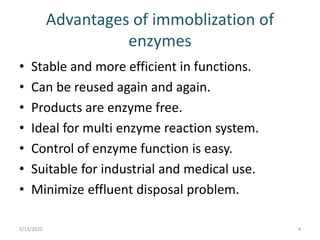 Immoblization of enzymes | PPT