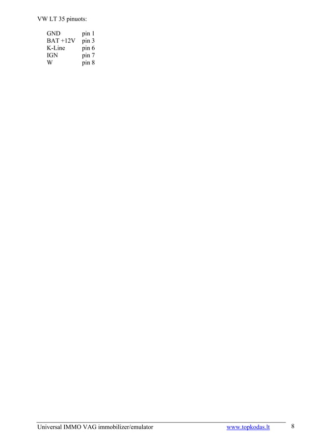 Universal IMMO VAG immobilizer/emulator - User‘s manual | PDF