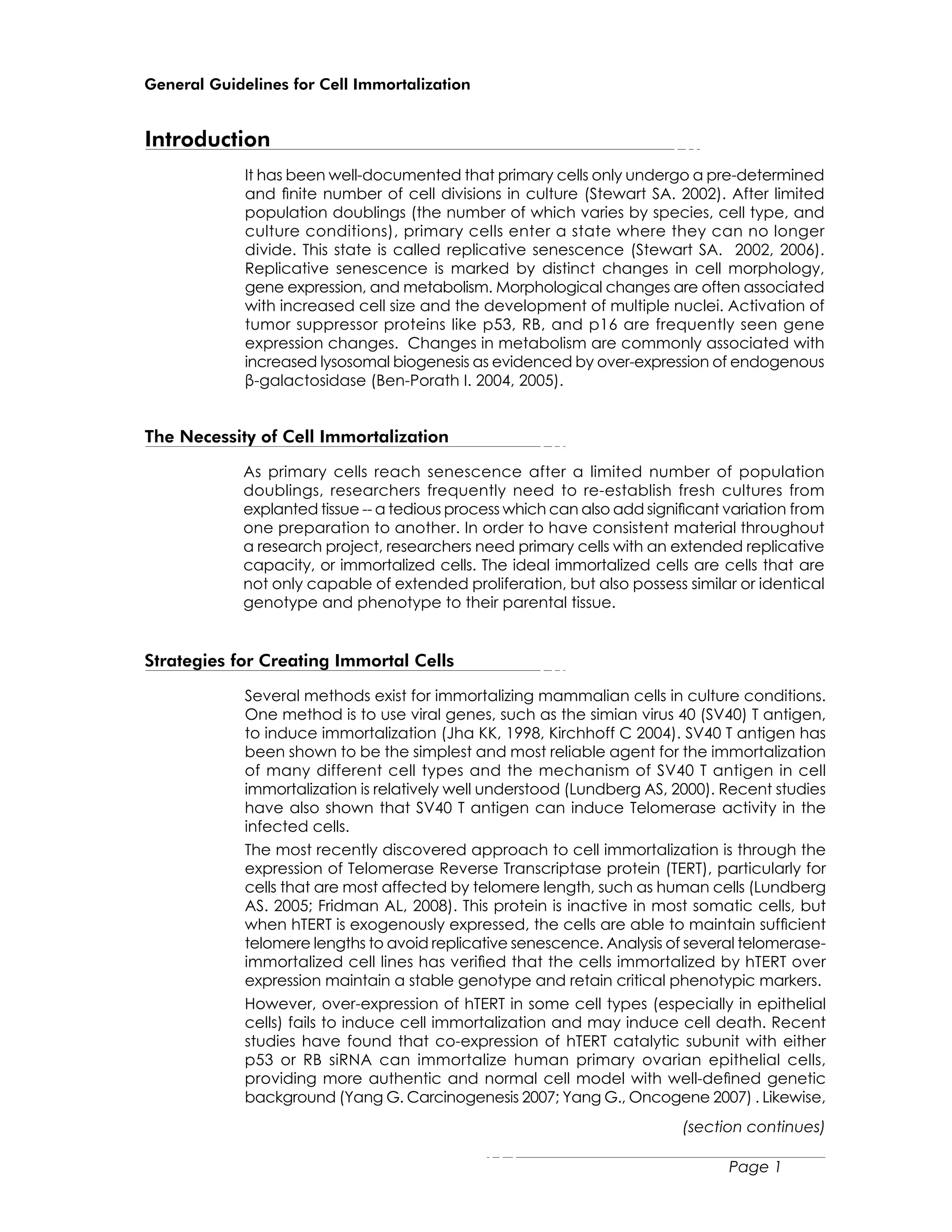 immortal cell lines . its definition, and detail | PDF