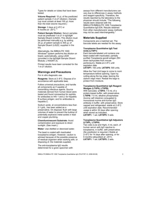 IMMULITE/IMMULITE 1000. Toxoplasma Quantitative IgG (2006) | PDF