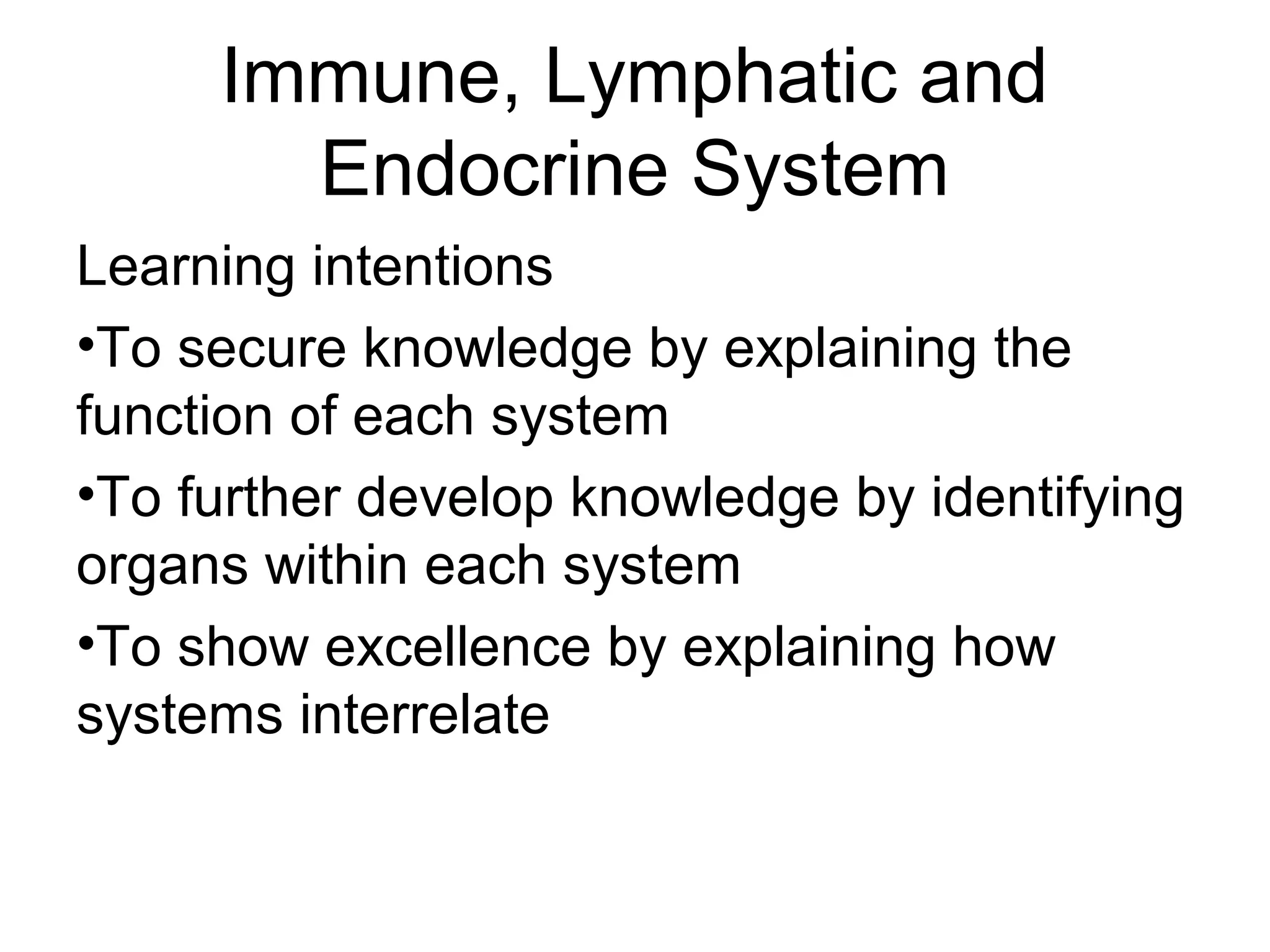 Immune lymphatic and endocrine system | PPT