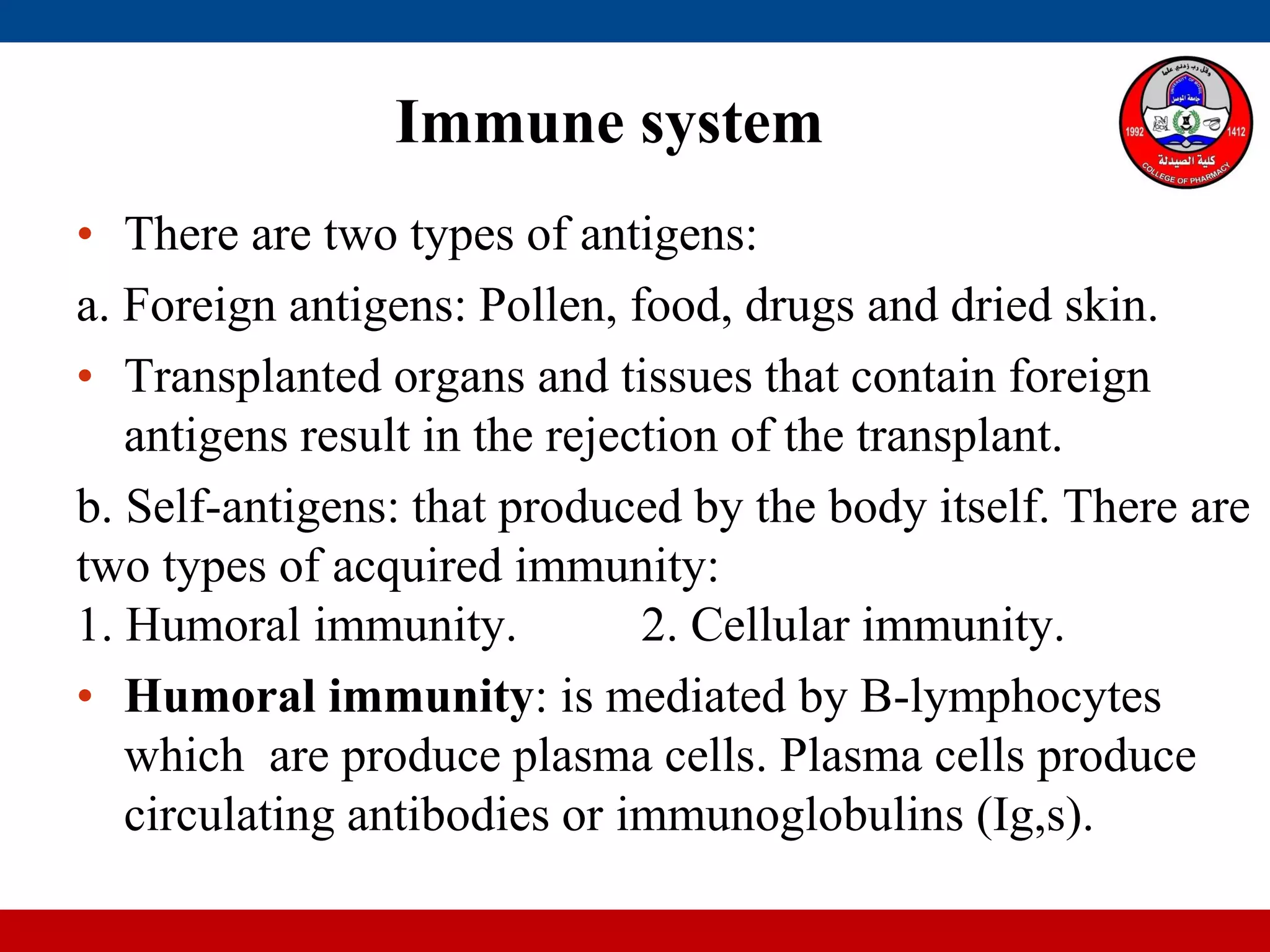 Blood Physiology: Part III: Immune system | PDF