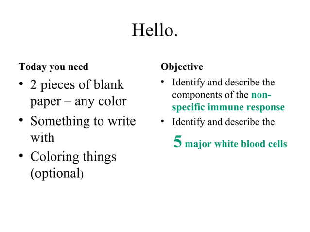 Immune system notes as fold-able for freshmen biology | PPT ...