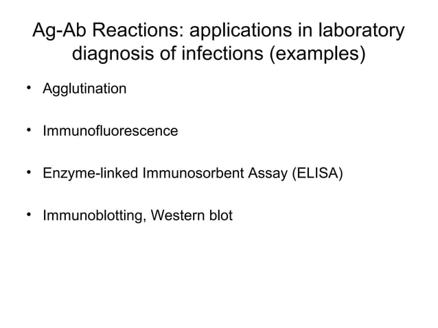 Immune tests in the laboratory diagnosis of infections | PPT