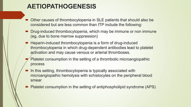 Immune thrombocytopenia as initial presentation of systemic lupus erythematosus. | PPTX | Blood ...