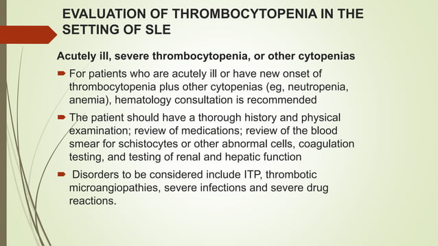 Immune thrombocytopenia as initial presentation of systemic lupus erythematosus. | PPTX | Blood ...