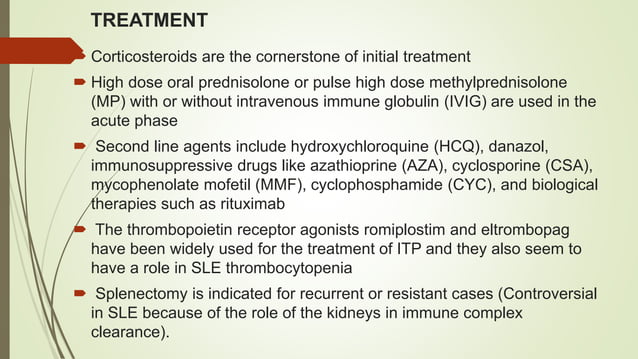 Immune thrombocytopenia as initial presentation of systemic lupus erythematosus. | PPTX | Blood ...