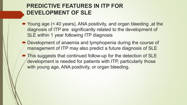 Immune thrombocytopenia as initial presentation of systemic lupus erythematosus. | PPTX | Blood ...