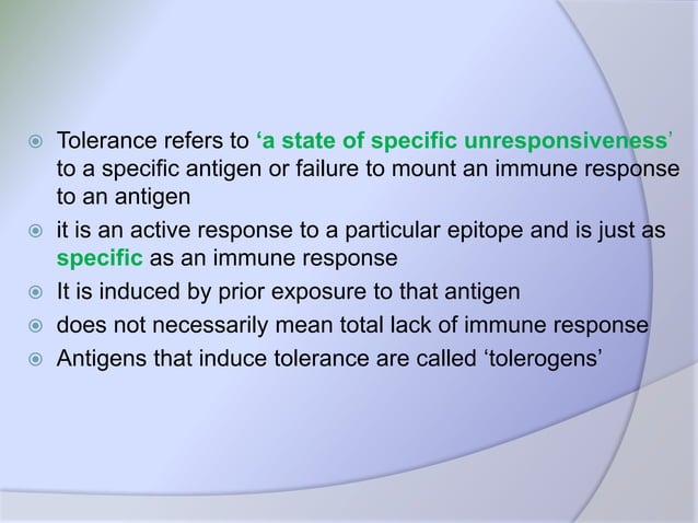 Immune tolerance | PPTX | Genetics | Science