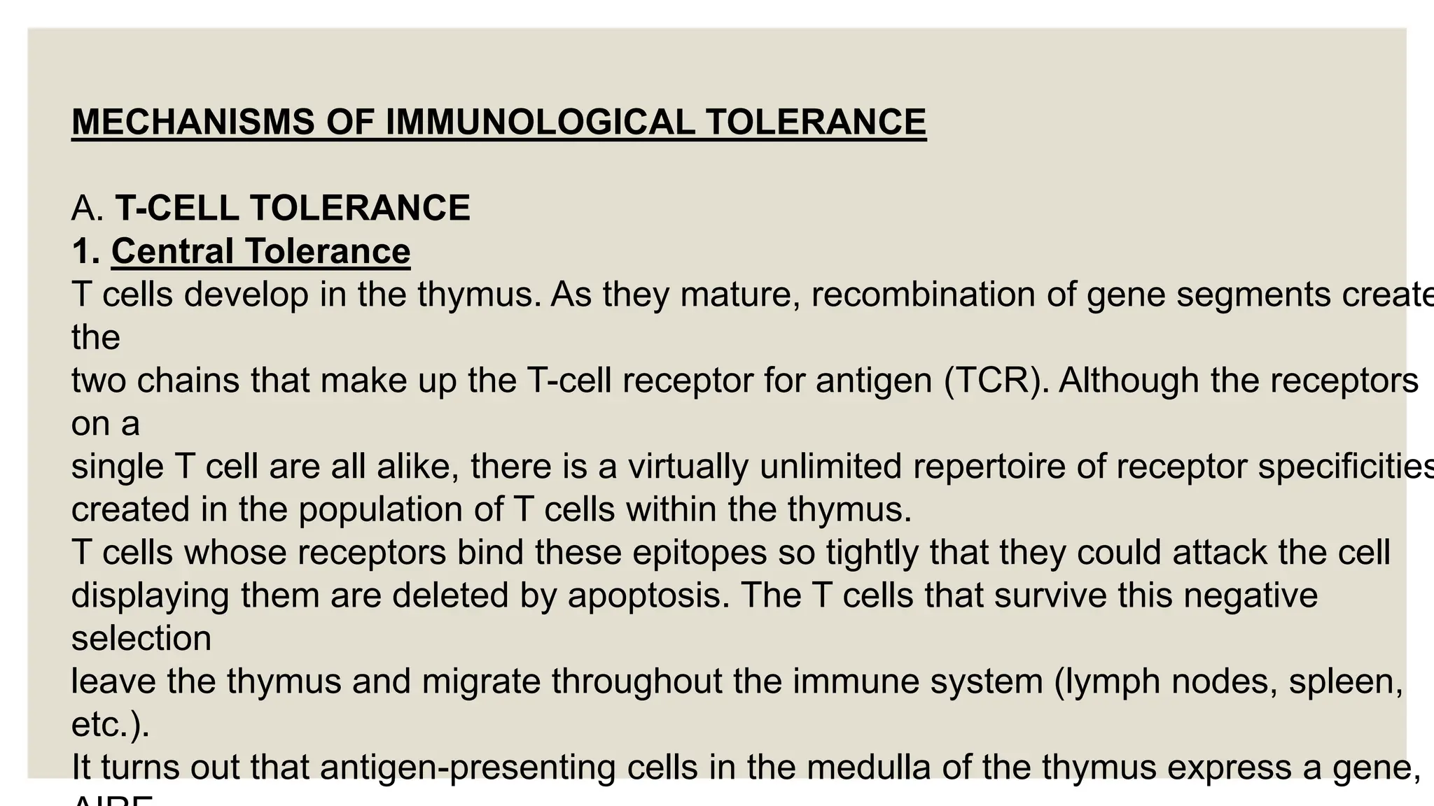 Immune tolerance CORRECTED.pptx | Endocrine and Metabolic Diseases | Diseases and Conditions