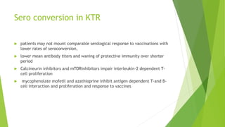 Immunisations and kidney transplantation | PPT