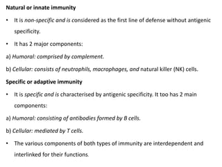 Immunity and its cells, HLA and transplant rejection | PPTX