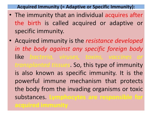 Immunity and immune system: Defense mechanism of the body | PDF ...