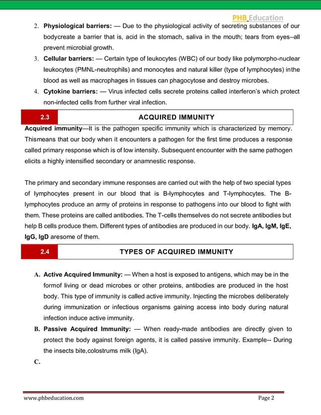 IMMUNITY (Social Pharmacy) .pdf PHB Education | PDF