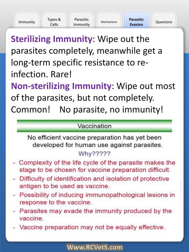 Immunity Against Parasite | PPTX