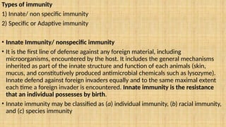 IMMUNITY (INTRO) 1.pptx Introduction to immunity | PPTX