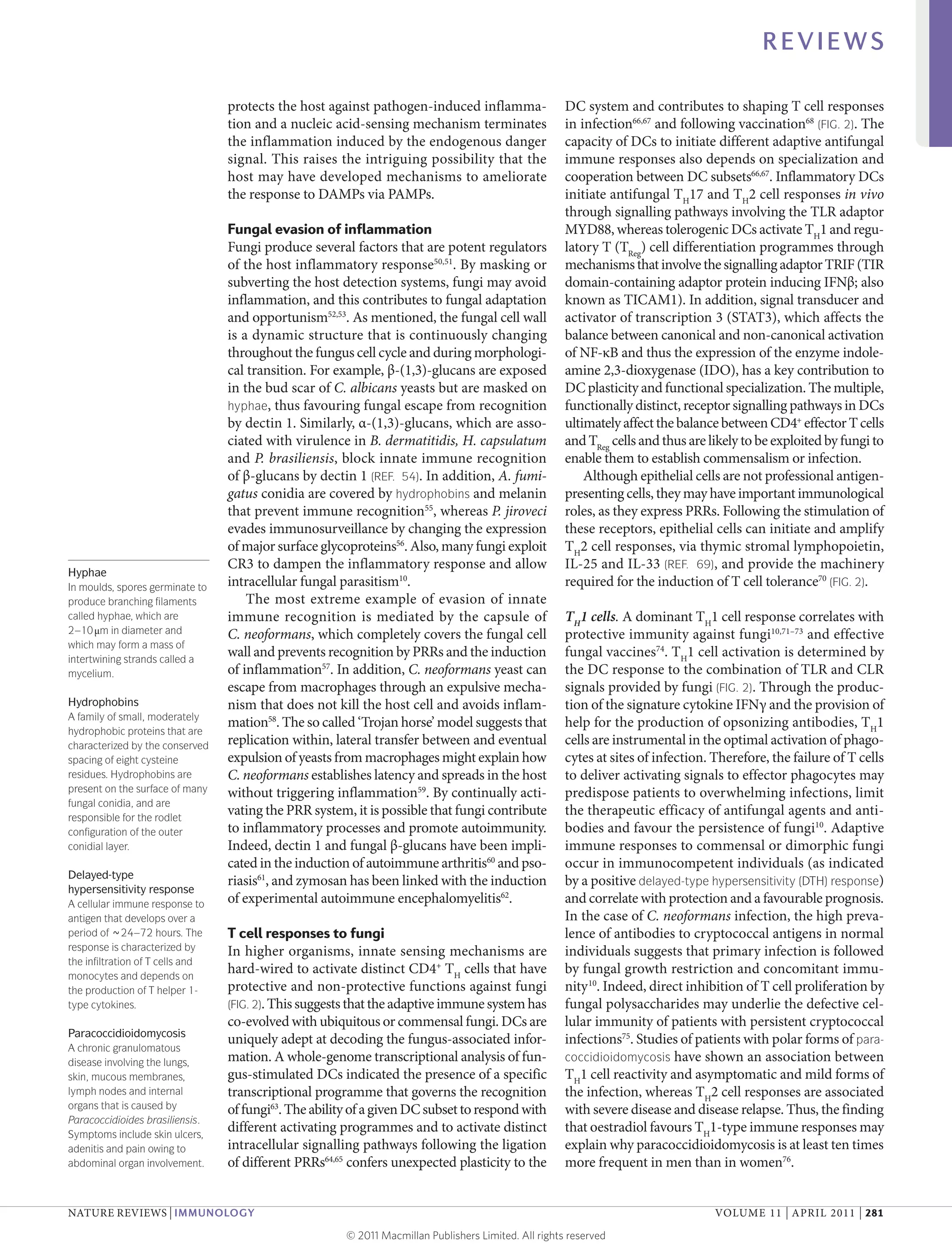 Immunity to fungal infections | PDF