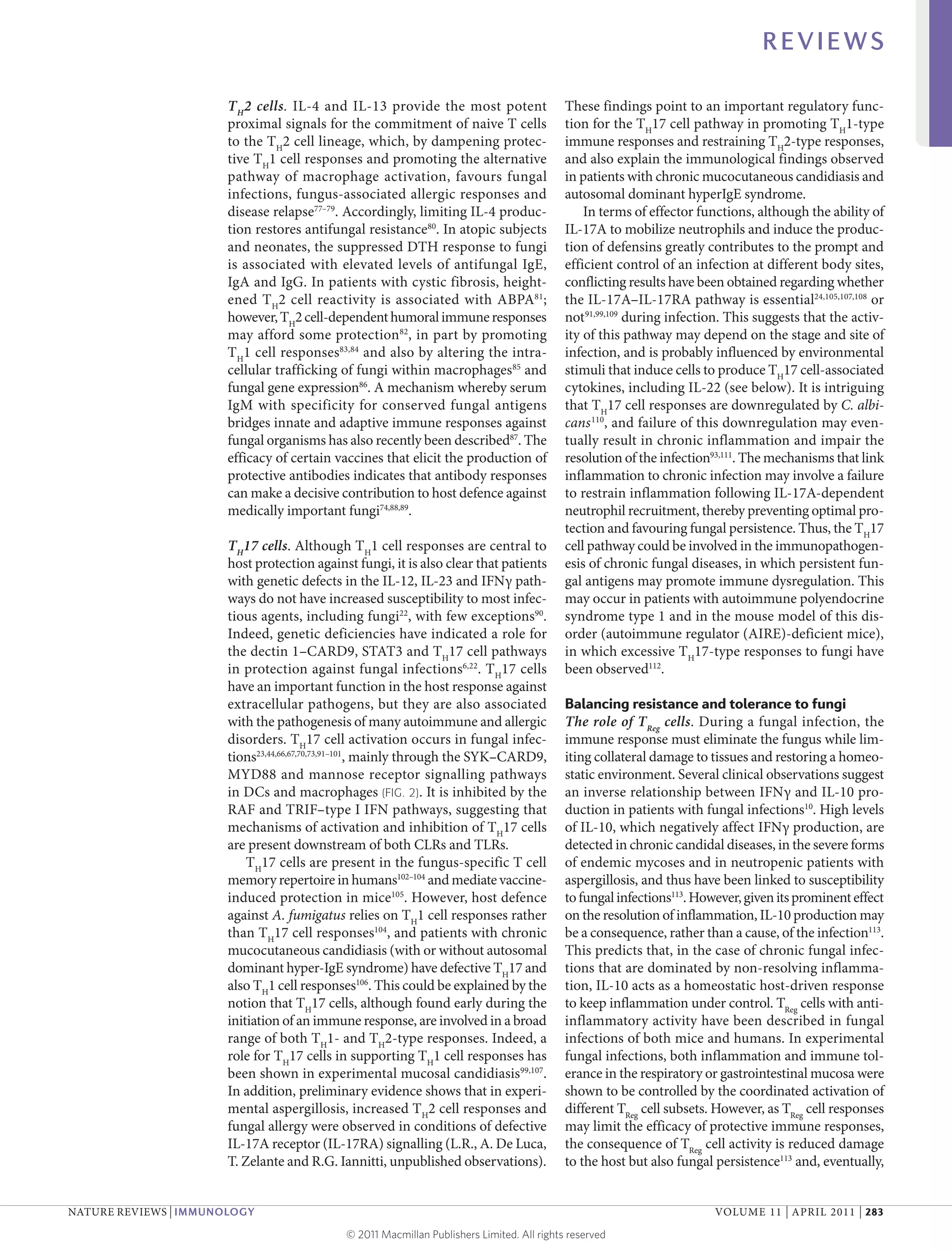 Immunity to fungal infections | PDF