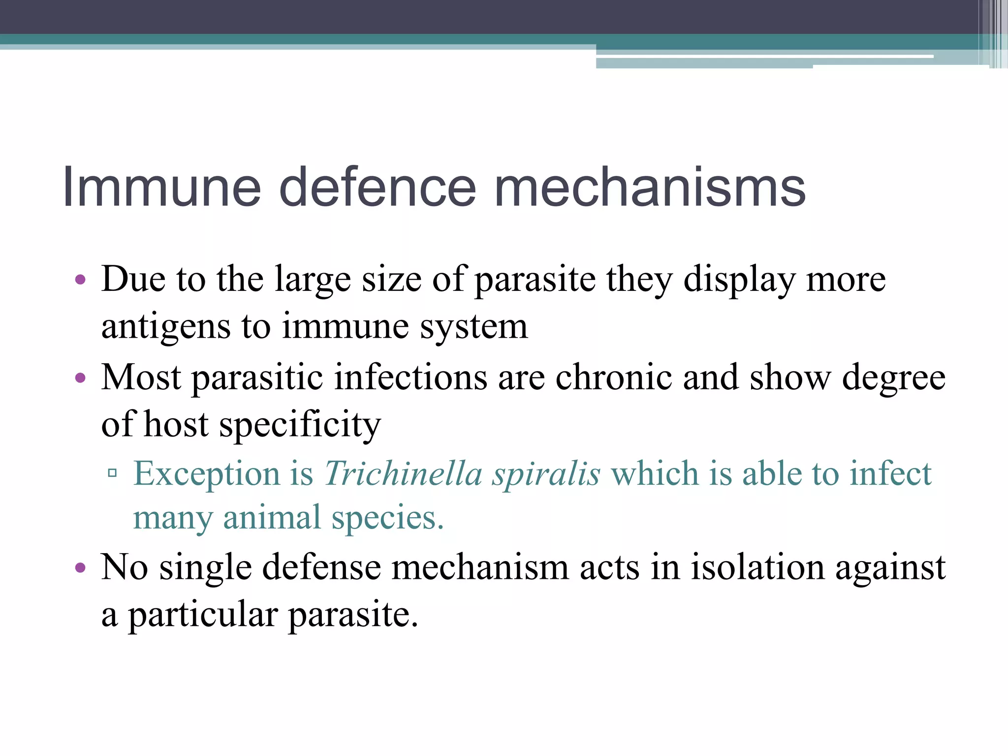 Immunity to parasitic infections | PPT