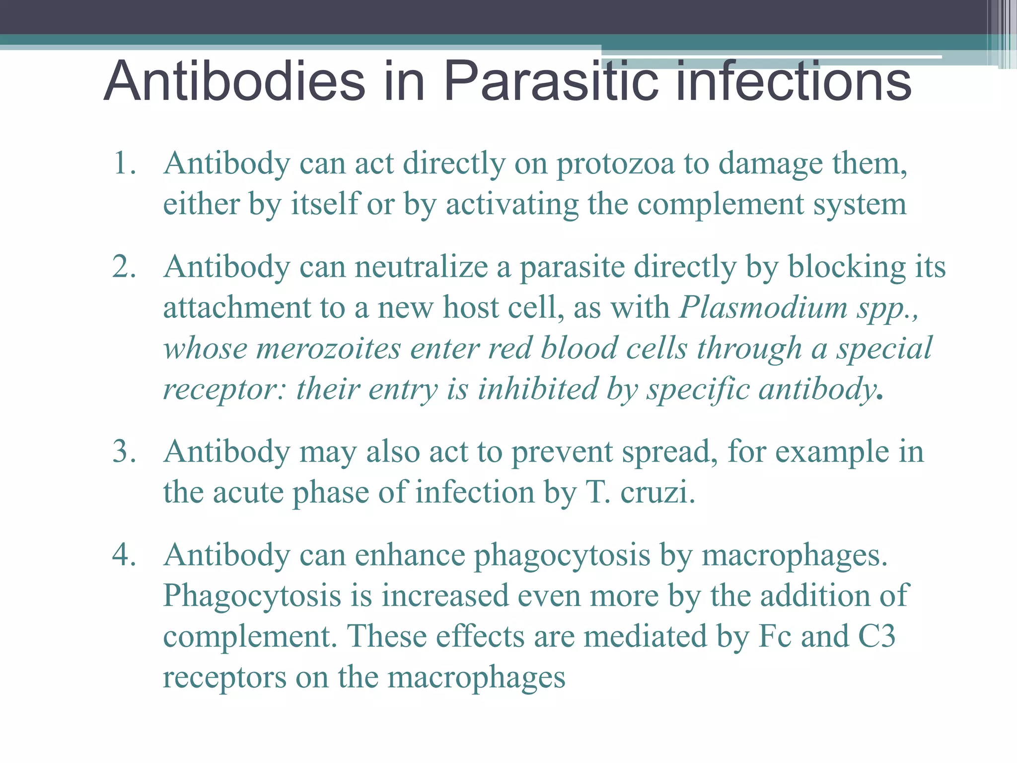Immunity to parasitic infections | PPT