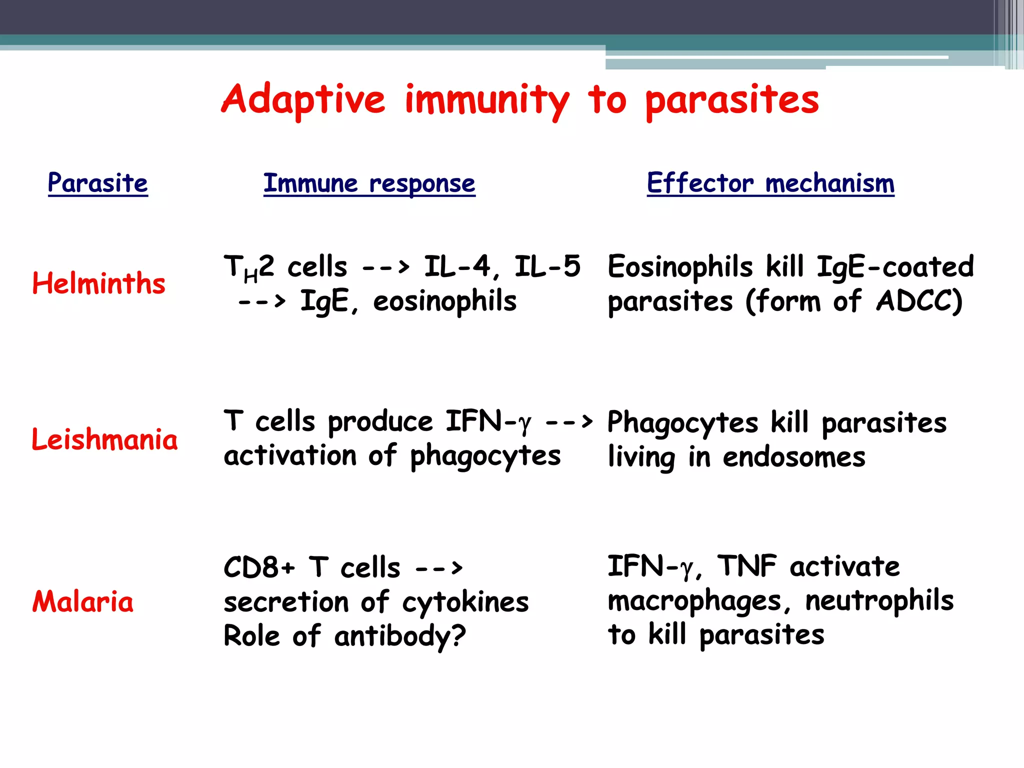 Immunity to parasitic infections | PPT