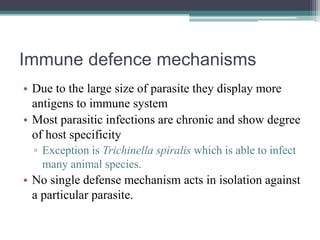 Immunity to parasitic infections | PPT