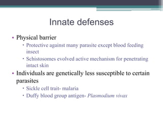Immunity to parasitic infections | PPT